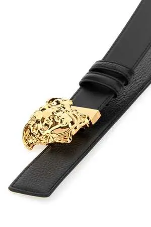 Versace Medusa Head Buckled Belt - Black