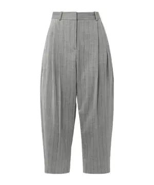 Stella McCartney Cropped Pleated Trousers With Pin Stripes