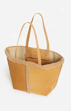 Vanessa Bruno Shearling-trim Tote Bag