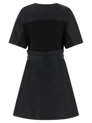 Moncler Drawstring Crewneck T-shirt Dress - Black