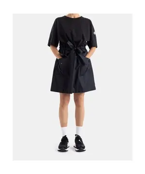 Moncler Drawstring Crewneck T-shirt Dress - Black