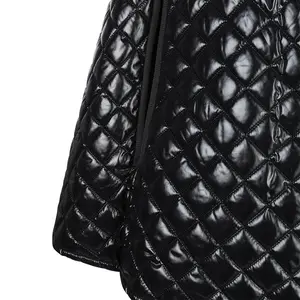 Moncler Quilted Padded Cape With Knit Collar