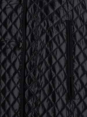 Moncler Quilted Padded Cape With Knit Collar