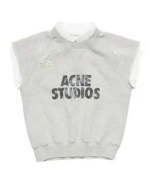 Acne Studios Logo Layered Sleeveless Sweatshirt - Gray