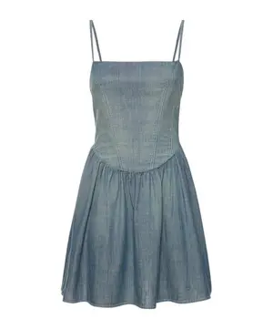 RE/DONE Denim Mini Dress With Zipper Back
