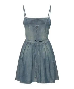 RE/DONE Denim Mini Dress With Zipper Back