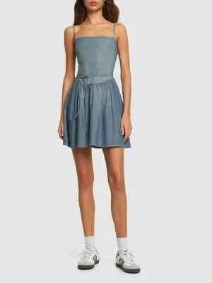 RE/DONE Denim Mini Dress With Zipper Back