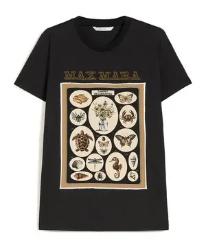 Max Mara Spadino Graphic Printed Jersey T-shirt - Black