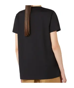 Max Mara Spadino Graphic Printed Jersey T-shirt - Black