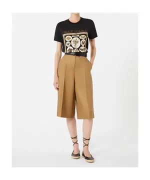 Max Mara Spadino Graphic Printed Jersey T-shirt - Black