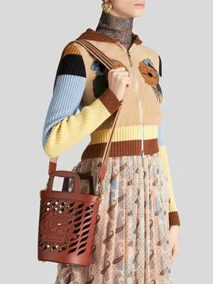 Etro Coffa Cut-out Bucket Bag - Brown