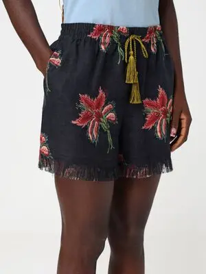 Valentino Garavani Floral Print Fringed Hem Shorts - No