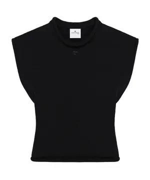 COURREGES Cropped Knitted Tank Top
