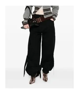 Attico Belted Loose Fit Jeans