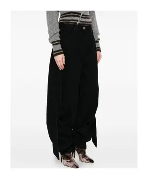 Attico Belted Loose Fit Jeans