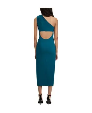 SELF-PORTRAIT Single Shoulder Pleated Midi Dress