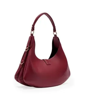 GANNI Logo Plaque Shoulder Bag - Red