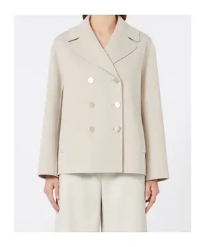 Max Mara Margot Double-breasted Tailored Wool Blazer - Sand-colored