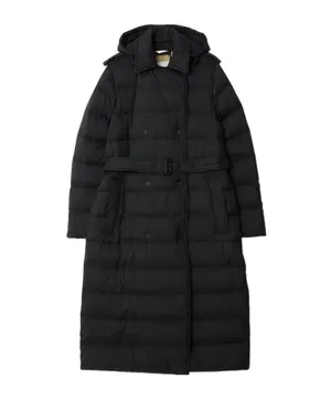 Burberry Belted Hooded Padded Trench Coat - Black