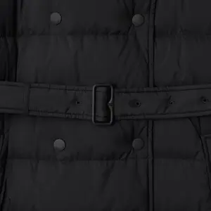 Burberry Belted Hooded Padded Trench Coat - Black