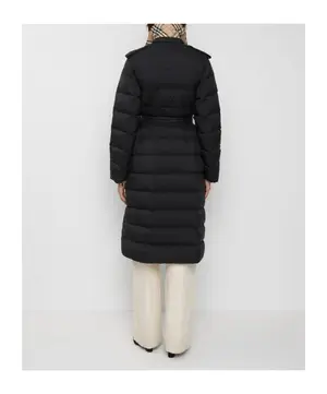 Burberry Belted Hooded Padded Trench Coat - Black