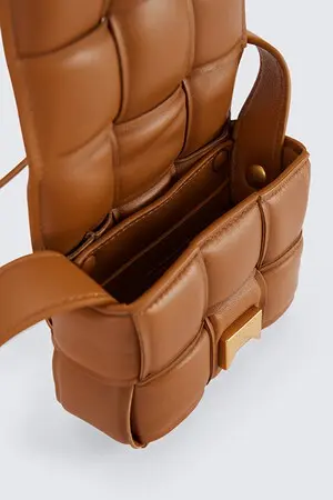 Bottega Veneta Cassette Flip Shoulder Bag - Camel