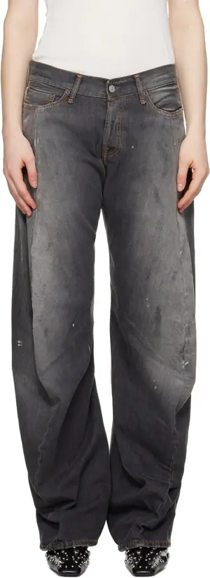 Acne Studios Logo Patch Wide-leg Jeans