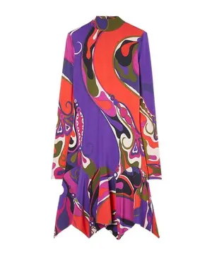 Emilio Pucci Long Sleeve Printed Dress - Multicolor