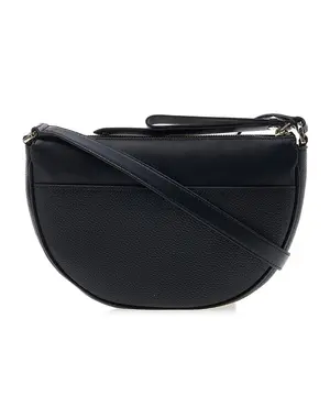 Michael Kors Leather Saddle Bag With Logo Plaque