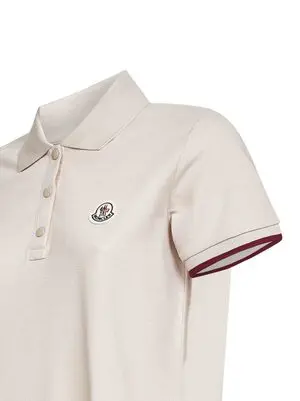 Moncler Logo Patch Short Sleeve Polo Shirt - Dove-grey