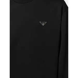 Prada Logo Plaque Round-neck Sweatshirt