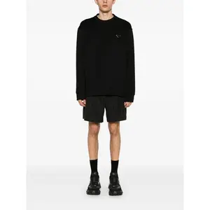 Prada Logo Plaque Round-neck Sweatshirt