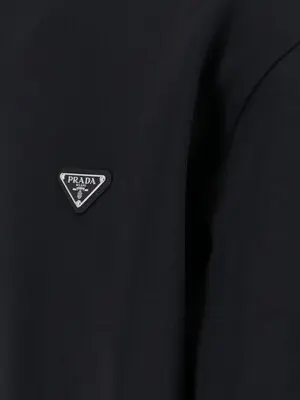 Prada Logo Plaque Round-neck Sweatshirt