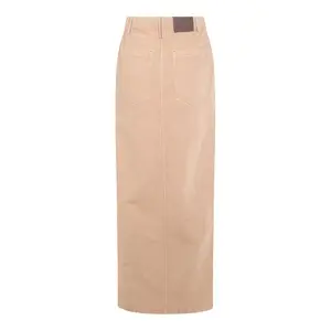 Brunello Cucinelli Logo Patch High-waisted Skirt
