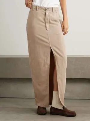 Brunello Cucinelli Logo Patch High-waisted Skirt