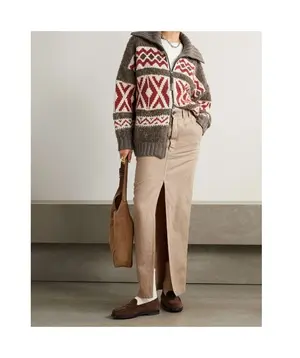 Brunello Cucinelli Logo Patch High-waisted Skirt