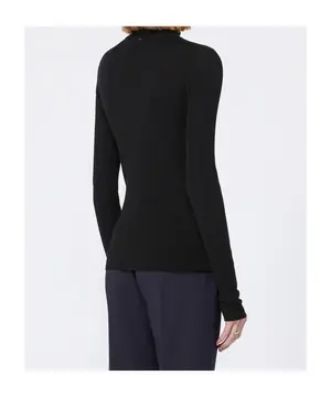 Sportmax Niagara Ribbed Wool Turtleneck Jumper - Black