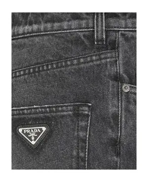 Prada Low Rise Flared Leg Jeans