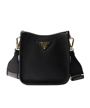 Prada Leather Mini Shoulder Bag - Black
