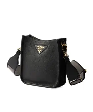 Prada Leather Mini Shoulder Bag - Black