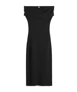 TOTEME Off-shoulder Ribbed Midi Dress