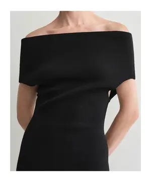 TOTEME Off-shoulder Ribbed Midi Dress