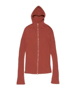 Acne Studios Ribbed Hooded Zip-up Sweater