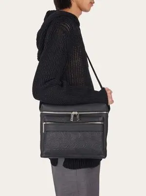FERRAGAMO Embossed Gancio Satchel