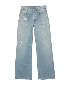 Acne Studios 2021m Regular Fit Distressed Jeans - Gray