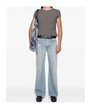 Acne Studios 2021m Regular Fit Distressed Jeans - Gray