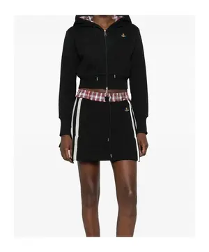 VIVIENNE WESTWOOD Mini Skirt With Checked Trim - Black