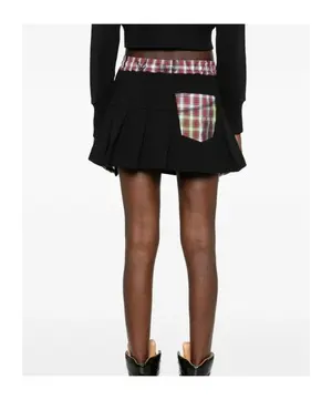 VIVIENNE WESTWOOD Mini Skirt With Checked Trim - Black