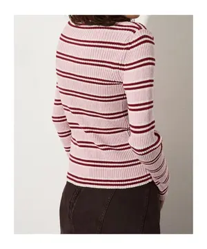 MAXCO. Max&co. Striped Polo-neck Jumper