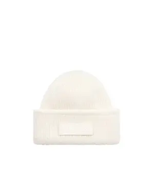 Jacquemus Logo Patch Knitted Beanie - Off White